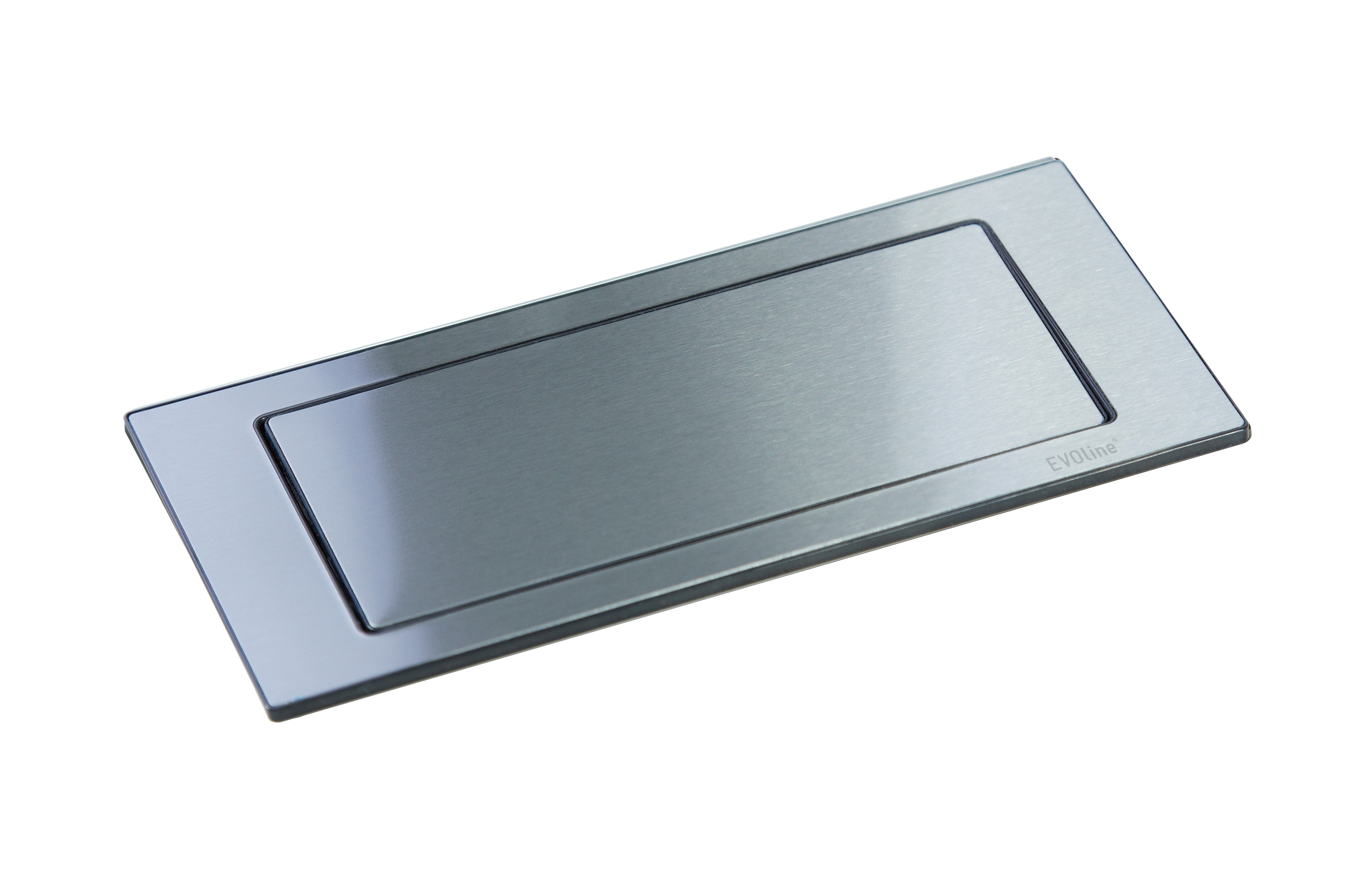 Evoline Back Flip, 2 Power Sockets & 1 USB Charger, Stainless Steel