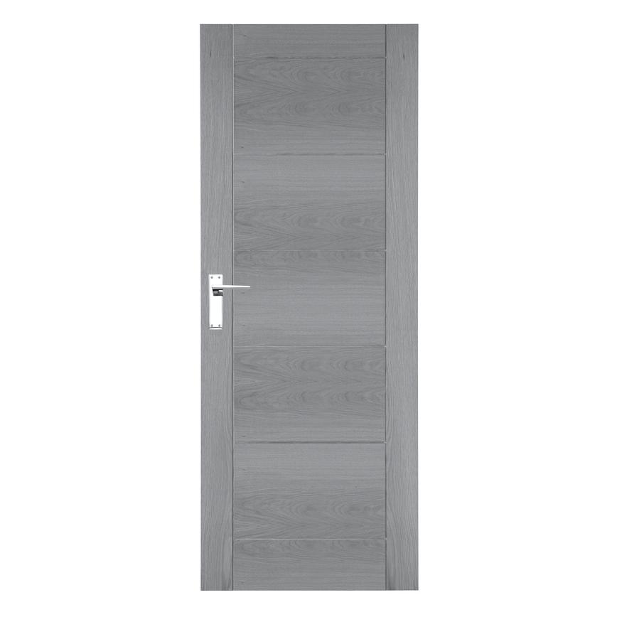 Howdens Linear 6'6" x 2'6" Grey Pre-Finished Door