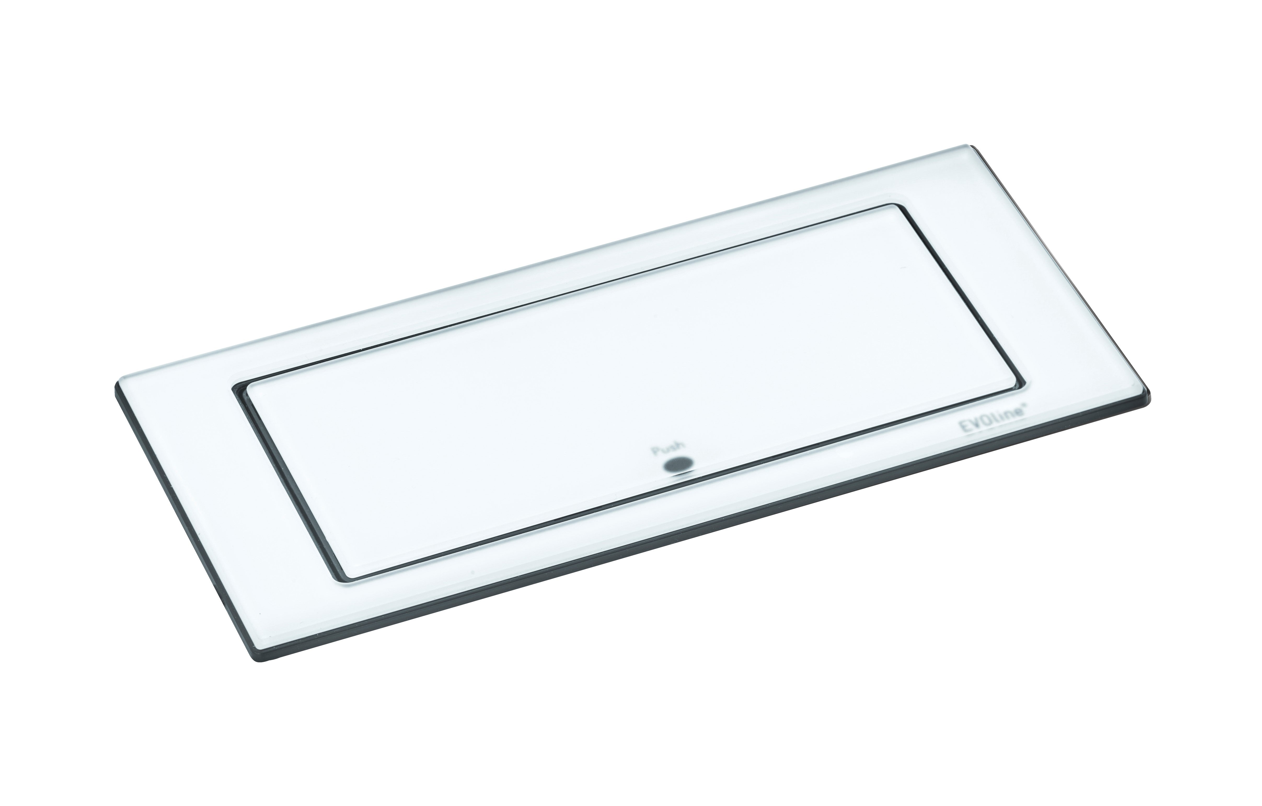 Evoline Back Flip, 2 Power Sockets & 1 USB Charger, White Glass
